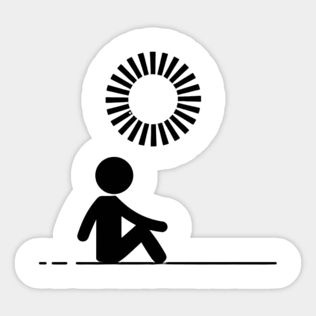 Processing... - Stick Figure - Minimalist Stick Figure - Sticker | TeePublic